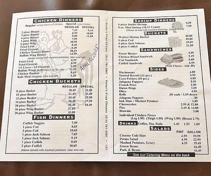 The menu of champions. Like a treasure map where X marks every spot, this menu promises delicious discoveries no matter where your finger lands.