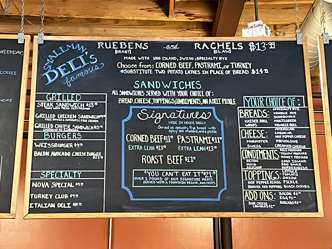 The chalkboard menu – a canvas of culinary possibilities where indecision becomes your only problem. Choose wisely, my friends.