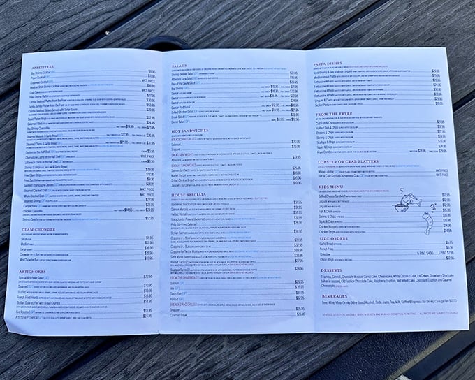 This menu isn't just a list—it's a maritime treasure map. Each line represents a potential "where have you been all my life?" moment.