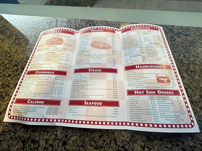 The menu that launched a thousand cravings - no fancy fonts needed when the food speaks volumes.