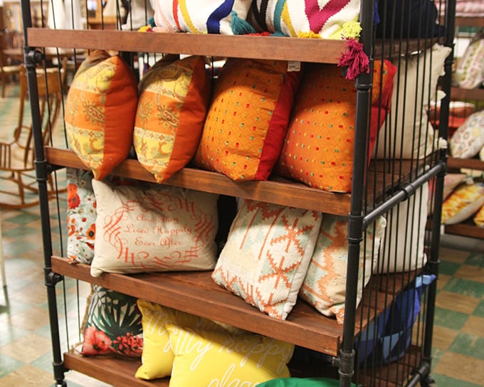 The pillow display that launched a thousand redecorating projects. These vibrant cushions are the secondhand equivalent of adopting puppies—impossible to choose just one.