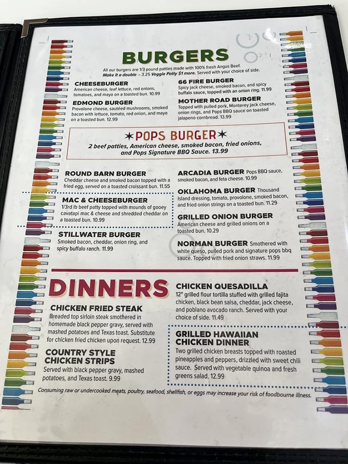The menu reads like a road map of Oklahoma's best burgers, each named for local towns and each promising a delicious detour from ordinary fast food.