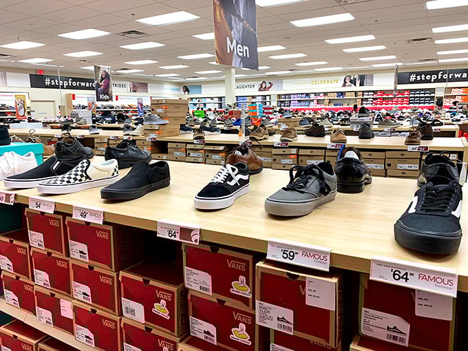Shoe heaven exists, and it's organized by size. These Vans aren't just walking—they're practically jumping into shopping bags at these prices.