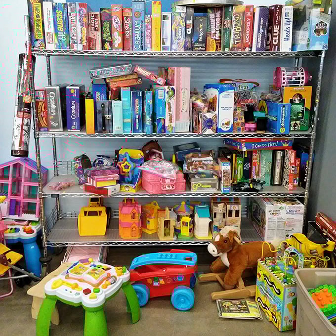 Santa's workshop meets nostalgic wonderland – where board games and toys await their next playdate adventure.