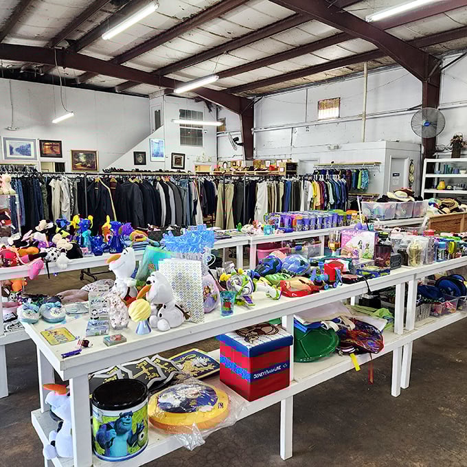Tables laden with toys stretch toward the horizon – a plastic wonderland where childhood memories are priced by the pound.