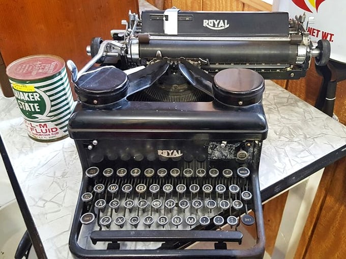 This Royal typewriter isn't just vintage tech—it's the Instagram of its day, where Hemingway-hopefuls once pounded out their masterpieces.