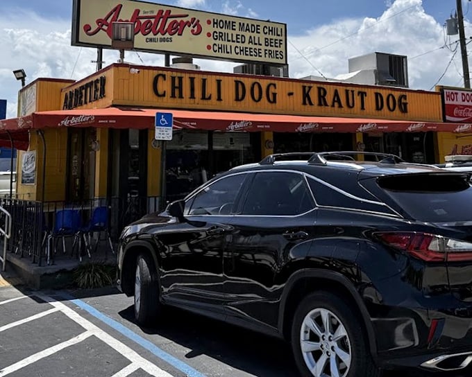Arbetter's orange facade is like a beacon for hot dog aficionados – Miami's answer to the question "Where's the best chili dog?"