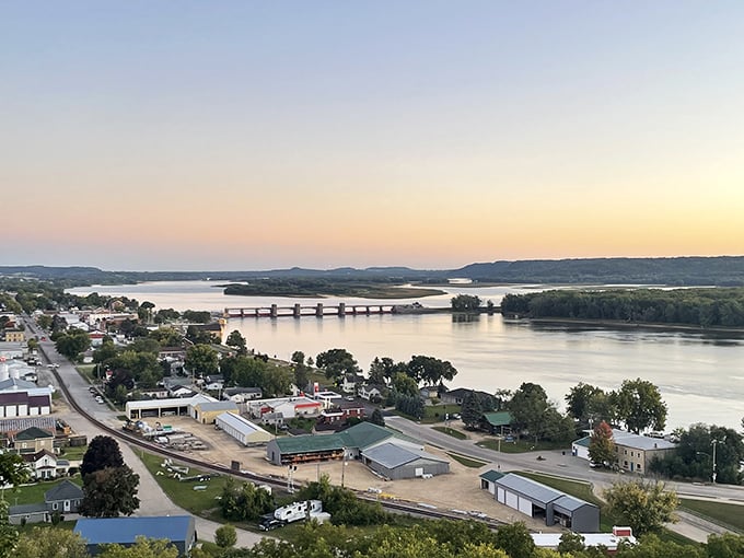 Bellevue at sunset: where the Mississippi River turns golden and time seems to slow down for everyone.