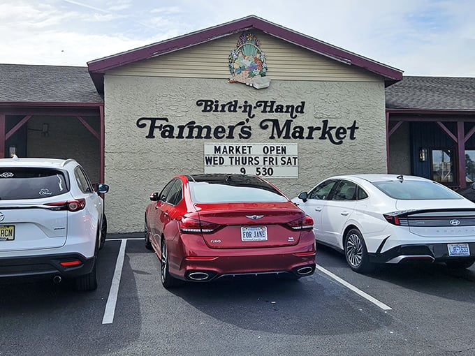 Bird-in-Hand Farmers Market – where the parking lot is always full and your shopping bags soon will be too.