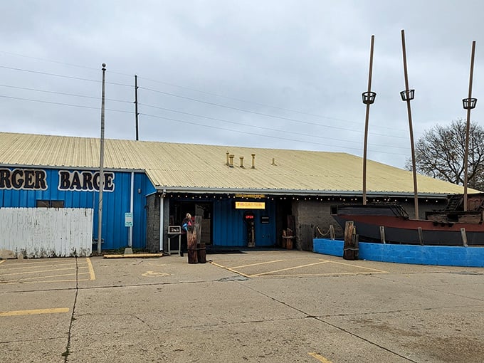 The Burger Barge doesn't just serve burgers—it celebrates them! This blue nautical-themed building houses some of East Peoria's most legendary patties.