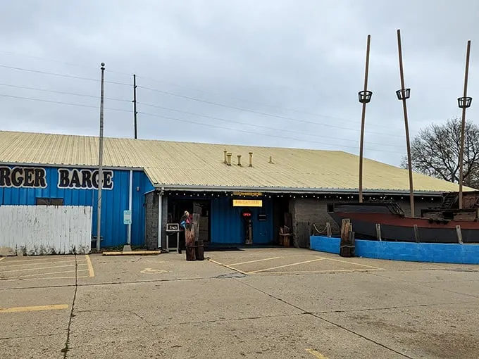 The Burger Barge doesn't just serve burgers—it celebrates them! This blue nautical-themed building houses some of East Peoria's most legendary patties.