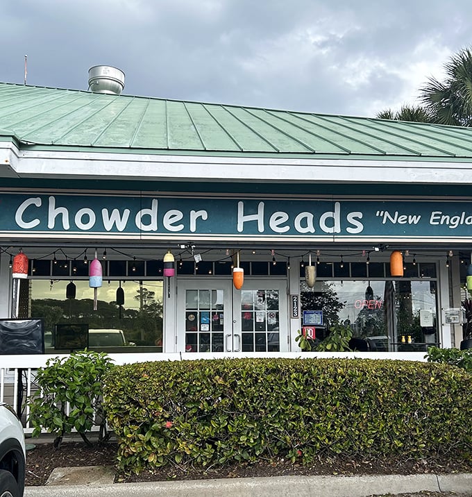 Colorful buoys and a straightforward sign – Chowder Heads knows exactly what they're about, and they're not afraid to show it.