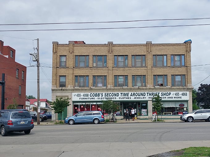 This classic brick building in Erie houses floors of vintage treasures waiting for their next adventure.