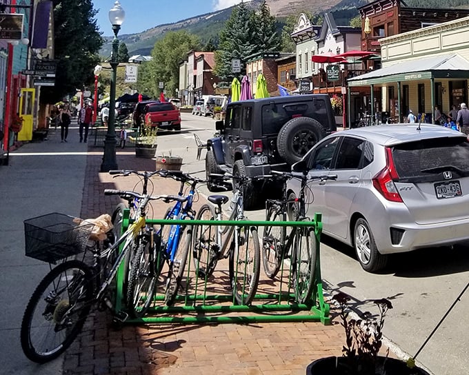 Crested Butte’s historic downtown bustles with bikes, cafes, and color, all framed by the majestic Rocky Mountains.