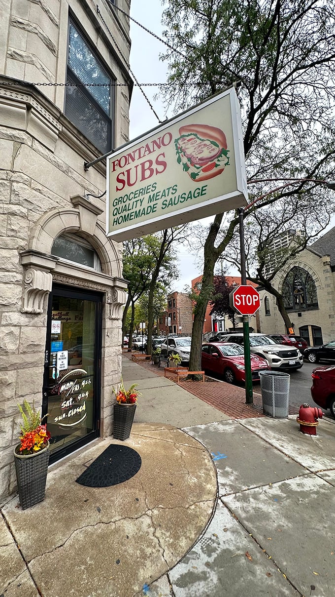 Like finding the sandwich version of platform 9¾. Fontano's stone entrance leads to a world of Italian deli wonders.