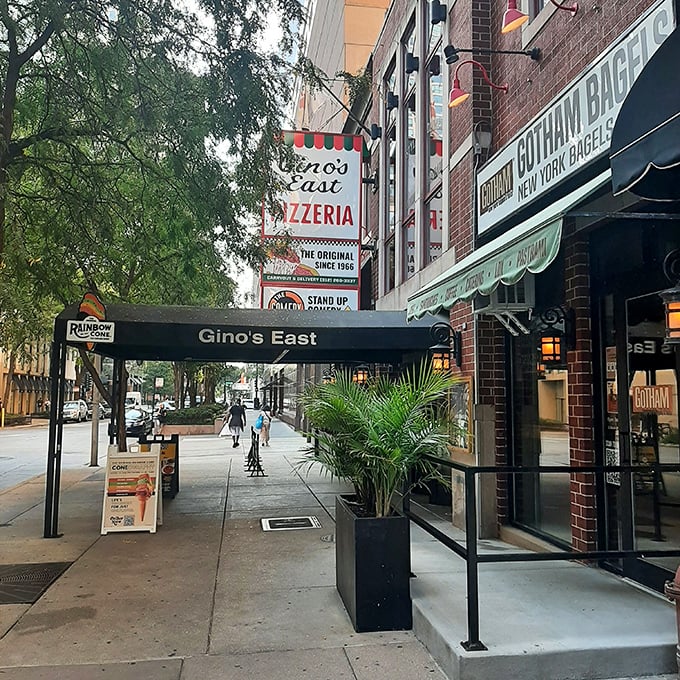 Gino's East welcomes pizza pilgrims with a storefront as unassuming as Clark Kent – but inside? Superman pizza awaits.