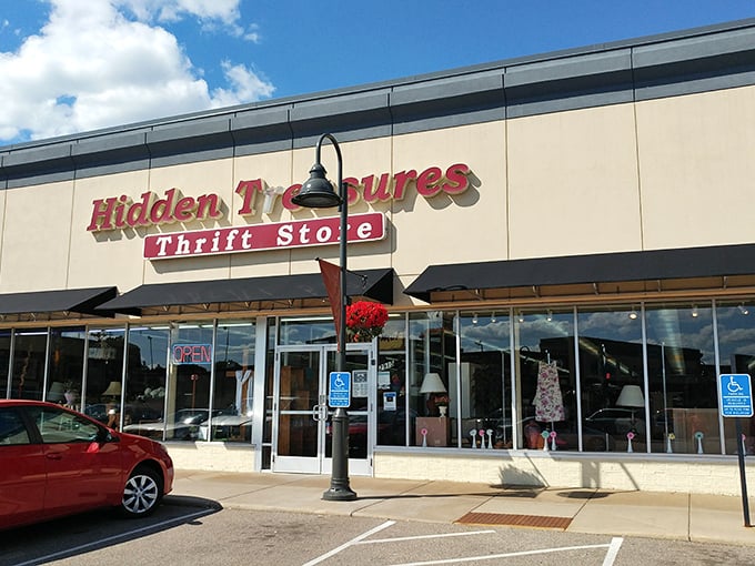 Hidden Treasures lives up to its mysterious name with a storefront that whispers of vintage secrets.