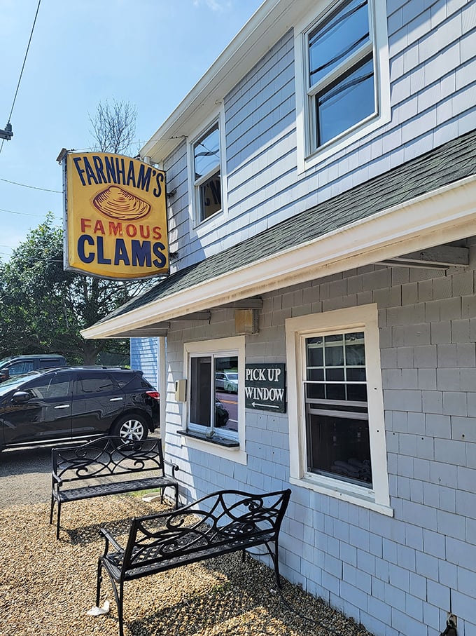 Sometimes the best treasures come in the simplest packages - this yellow sign marks pure seafood gold.