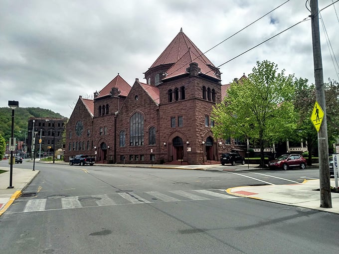 Johnstown nestles into its valley like a penny-pincher into a comfortable armchair—perfectly and economically.
