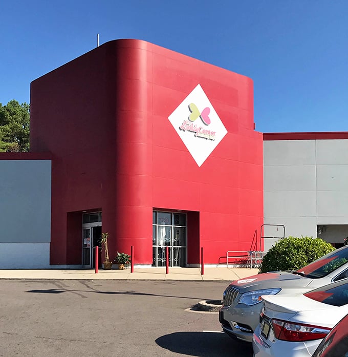 That bold red facade practically shouts "Come discover something amazing!" – and it rarely disappoints shoppers.