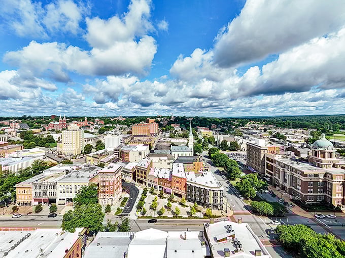 Macon's aerial view reveals a city where your Social Security check can afford both beauty and breathing room.