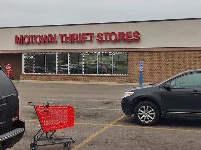 Motown Thrift's brick facade promises the kind of solid, dependable treasure hunting that never goes out of style.