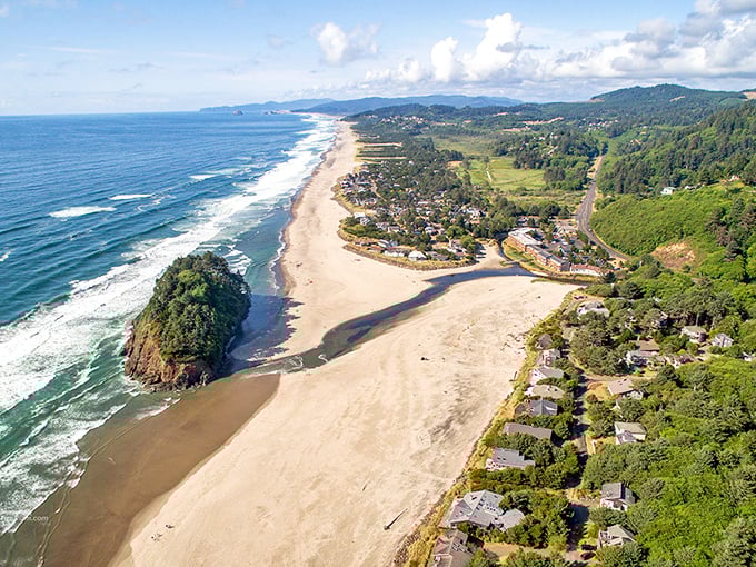 Neskowin's coastline stretches endlessly, offering miles of pristine sand perfect for soul-searching beach walks.