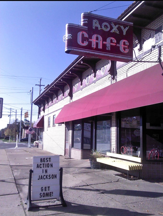 That vintage neon sign isn't just advertising—it's a time machine to when diners ruled and calories feared no one.