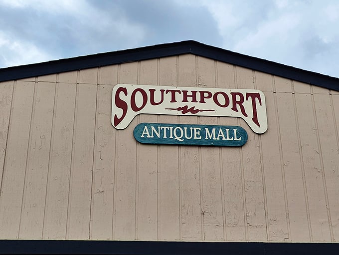 Sometimes the most unassuming buildings hold the greatest surprises, like this packed-to-the-rafters antique wonderland.
