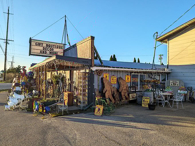 Step into this charming gift boutique on Camano Island, where rustic treasures and whimsical decor await discovery.