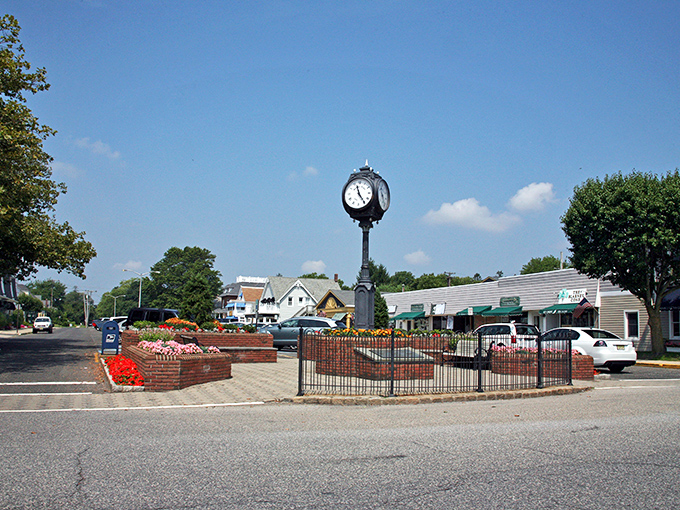 Spring Lake's town clock stands sentinel over streets where elegance never goes out of style.