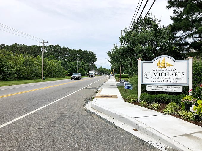 "The Town that Fooled the British" welcomes you to St. Michaels, where even the road signs have stories to tell.