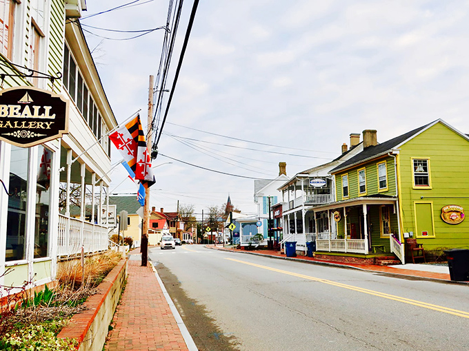 Mountain views frame the charming streets of this peaceful town, where every corner offers another postcard-perfect scene to enjoy.