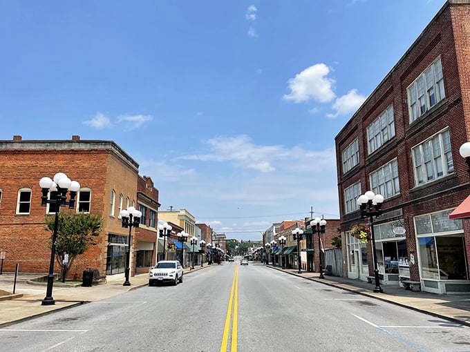 Union's colorful downtown storefronts create a patchwork of small businesses where shopping local isn't trendy—it's tradition.
