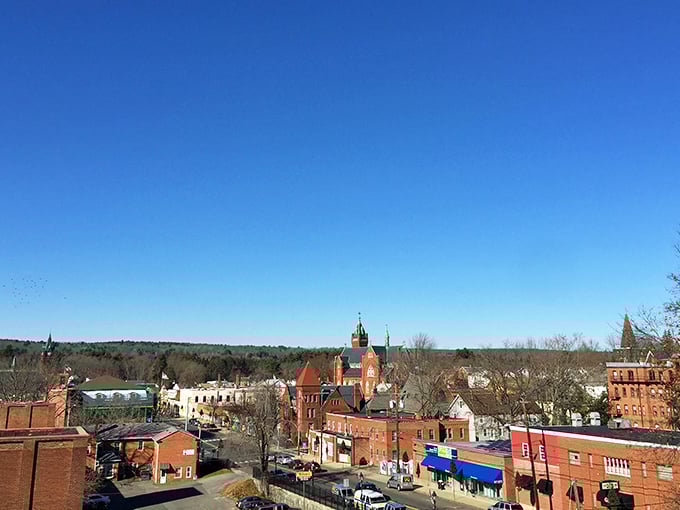 Ware’s downtown captures small-town America perfectly—historic brick buildings, blue skies, and a peaceful charm that feels timeless.