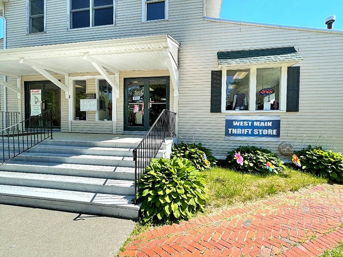 West Main Thrift's charming white building looks like a friend's house, which makes the shopping experience even cozier.