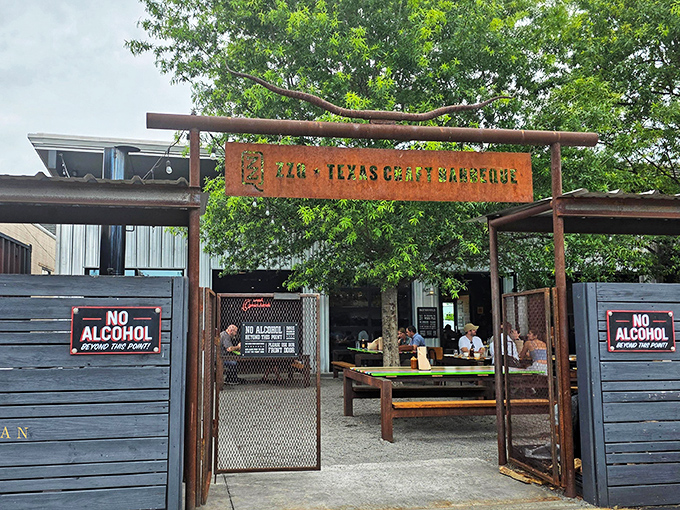 Industrial chic meets backyard barbecue - because great brisket doesn't need fancy dining rooms, just passion.