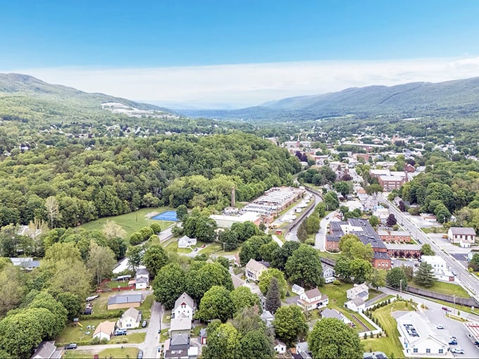 Misty mountains embrace this charming town – like Mother Nature decided to give Adams a permanent hug.