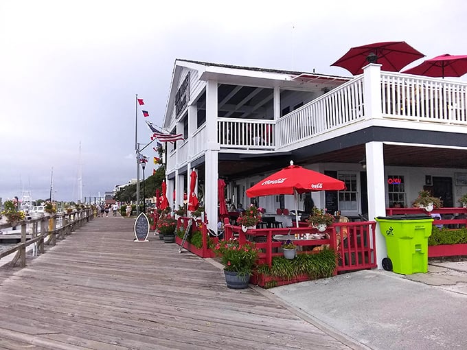 This charming boardwalk scene whispers "slow down and stay awhile" in the most delightful way possible.