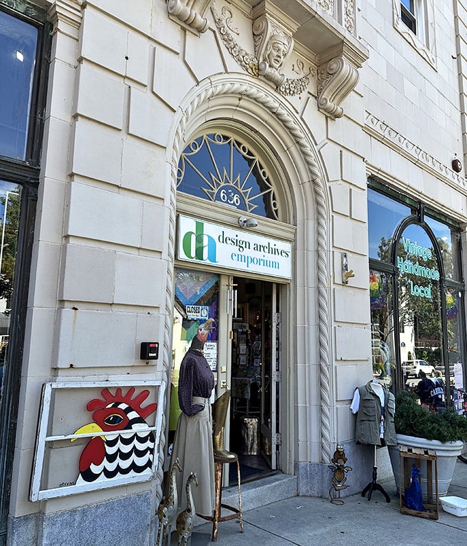 Historic architecture houses vintage treasures - where every doorway feels like entering a different, more elegant era.