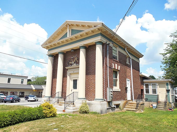 This quiet street scene captures small-town Connecticut where life moves slower and costs stay lower than elsewhere.