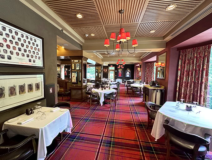 That tartan carpet isn't just for show—it's setting the stage for a meal that deserves its own spotlight. Fancy without the fuss!