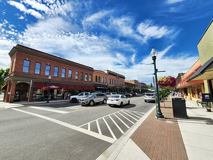 Downtown Sandpoint offers that perfect blend of mountain majesty and lakeside leisure. No filter needed here!