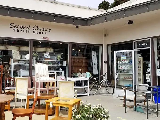Pacific Grove's thrift gem sits pretty among the flowers, proving good deals bloom in beautiful places.