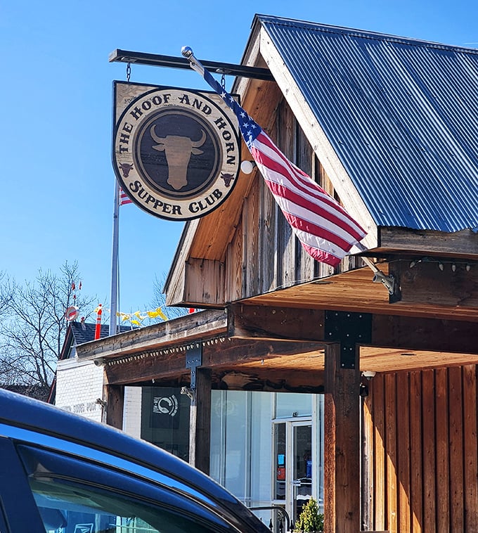 That bull sign isn't just decoration - it's a promise of what's sizzling inside, partner. 