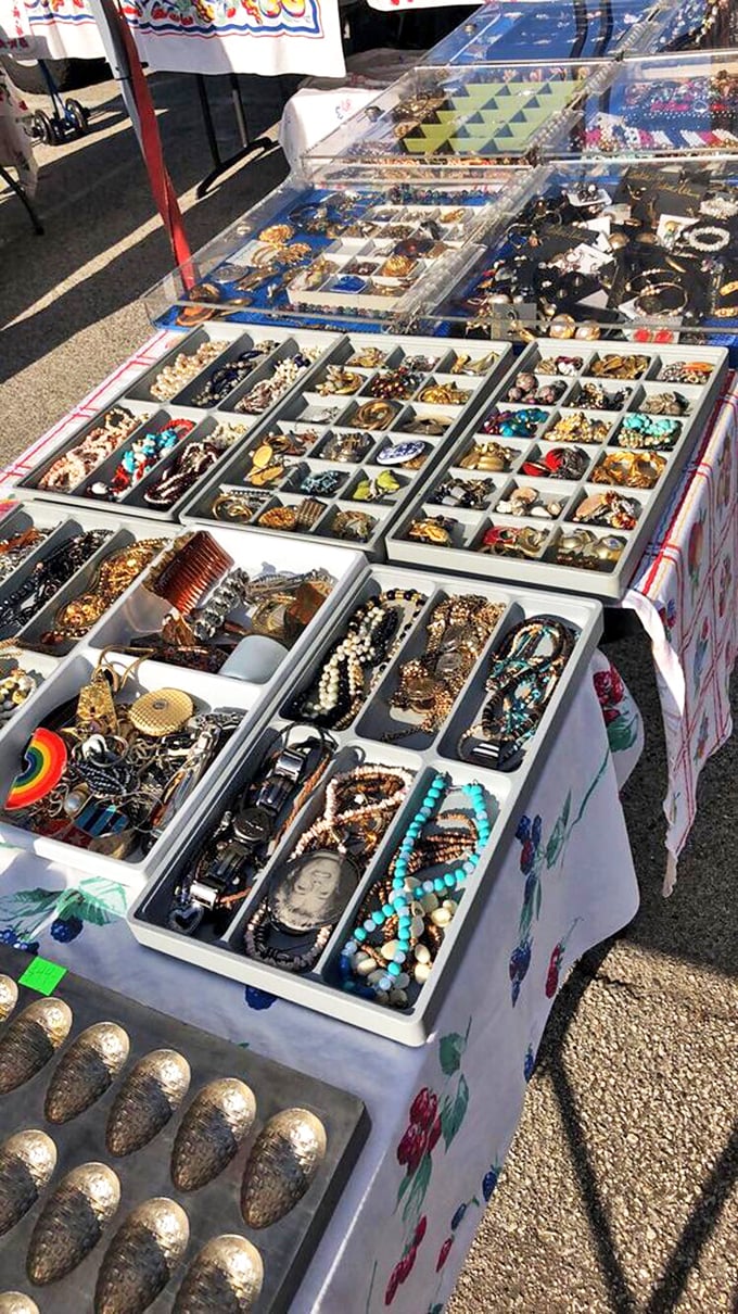 Trinkets and treasures organized with military precision. One person's costume jewelry is another's statement piece waiting to happen.