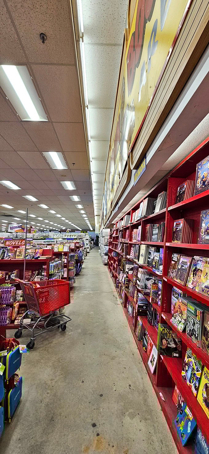 The book section—where bestsellers go for their second act and bibliophiles can stock up without the guilt of full retail prices.