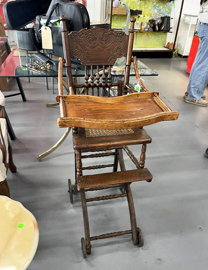 This vintage highchair isn't just furniture—it's a piece of Americana waiting to tell new stories in someone's home.