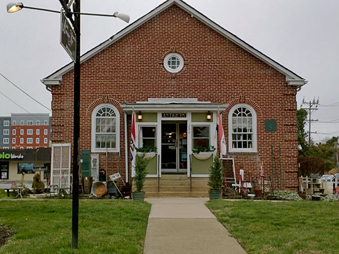 This charming brick building houses treasures waiting to be discovered—like finding the perfect vintage lamp while your spouse pretends not to notice the price tag.