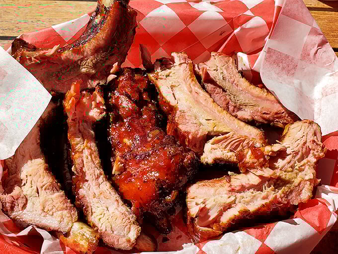 These ribs don't just fall off the bone—they practically leap into your mouth, leaving a trail of smoky evidence on your shirt.